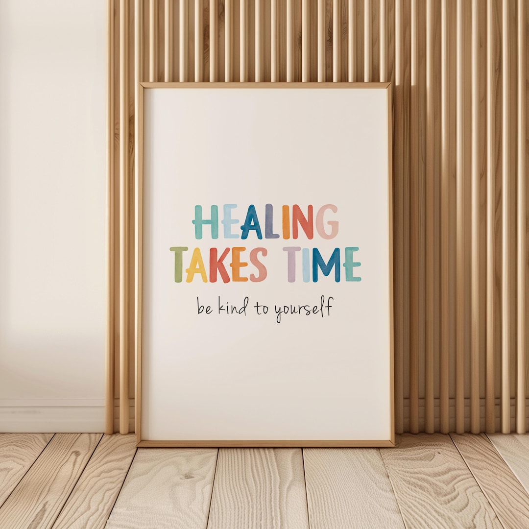 Healing Takes Time Poster, Therapy Office Wall Art, Mental Health Quote ...