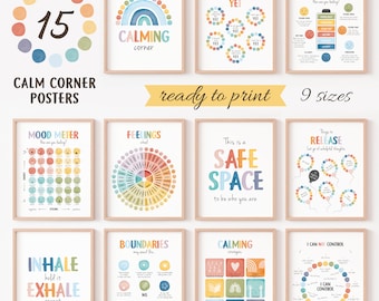 30 Calming Corner Posters, School Counseling, Counselor Office Decor ...