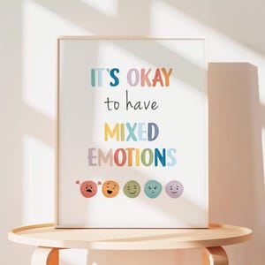 Mental Health Poster, Therapy Office Decor, It's Ok to Have Mixed ...