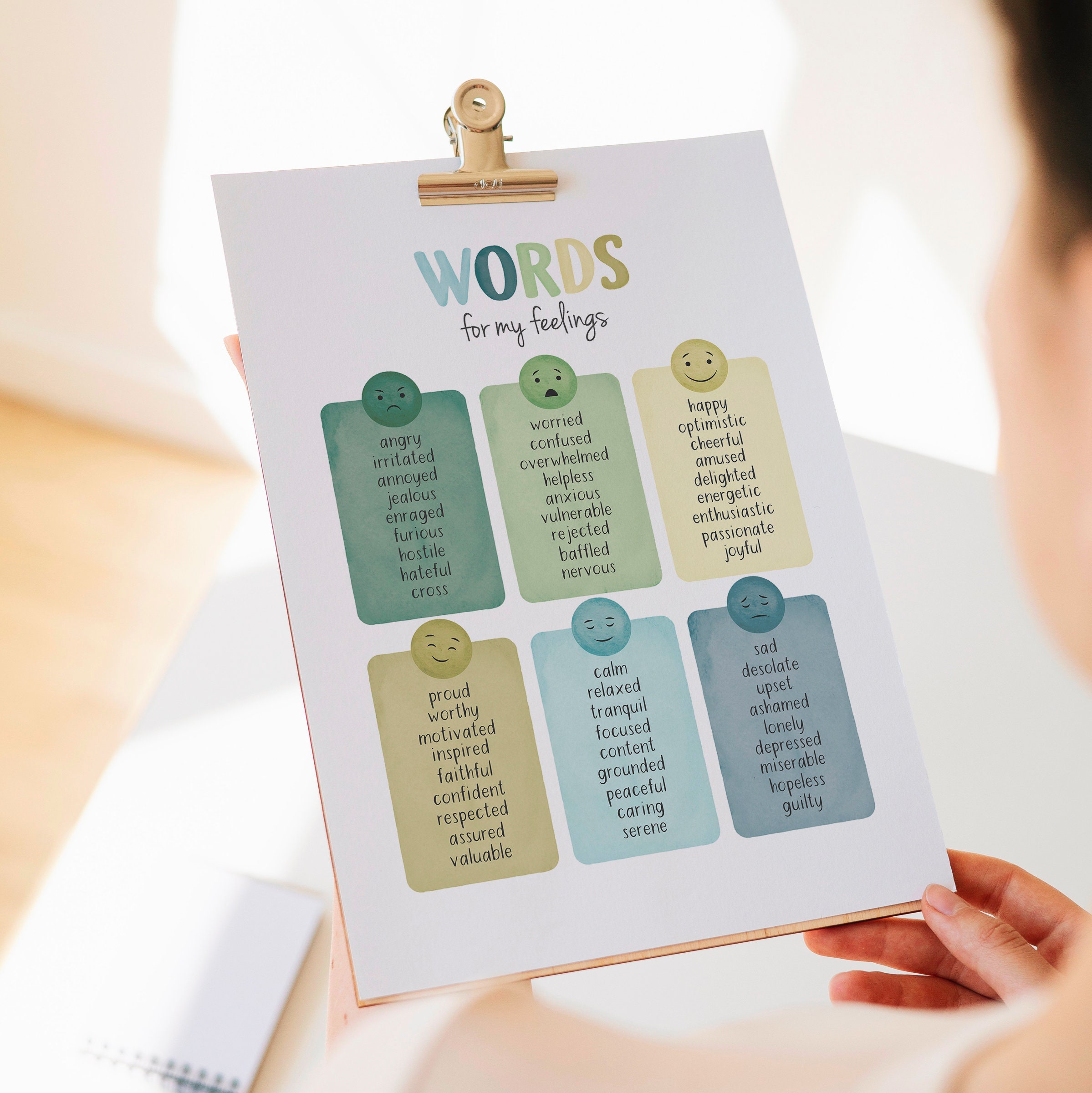 Feelings Chart, Emotional Regulation, Words for My Feelings Poster ...