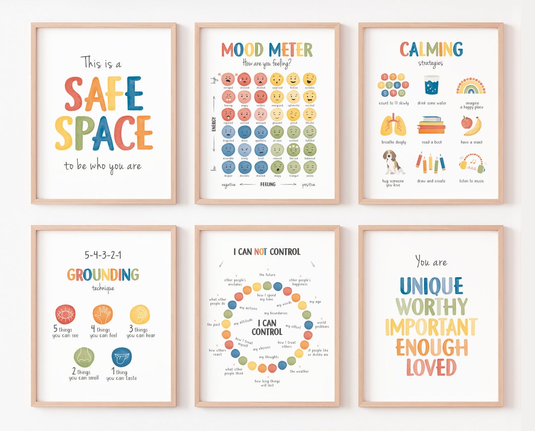 Mental Health Bundle, 6 Therapy Office Decor Posters, School ...