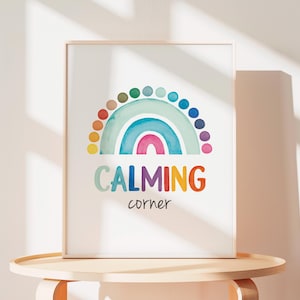 Rainbow Calming Corner Sign: Therapy Decor (digital Download) - Etsy