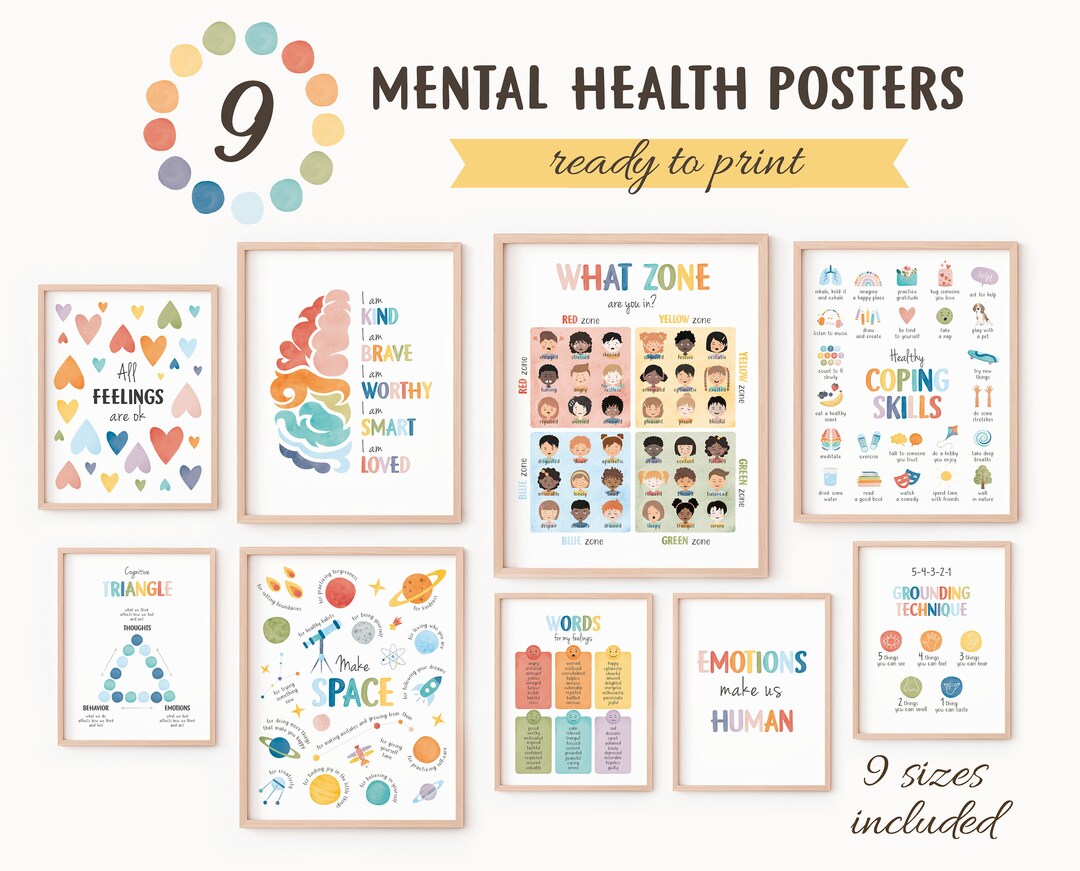 Anxiety Coping Skills Bundle, Therapy Office Decor, Anxiety Relief ...