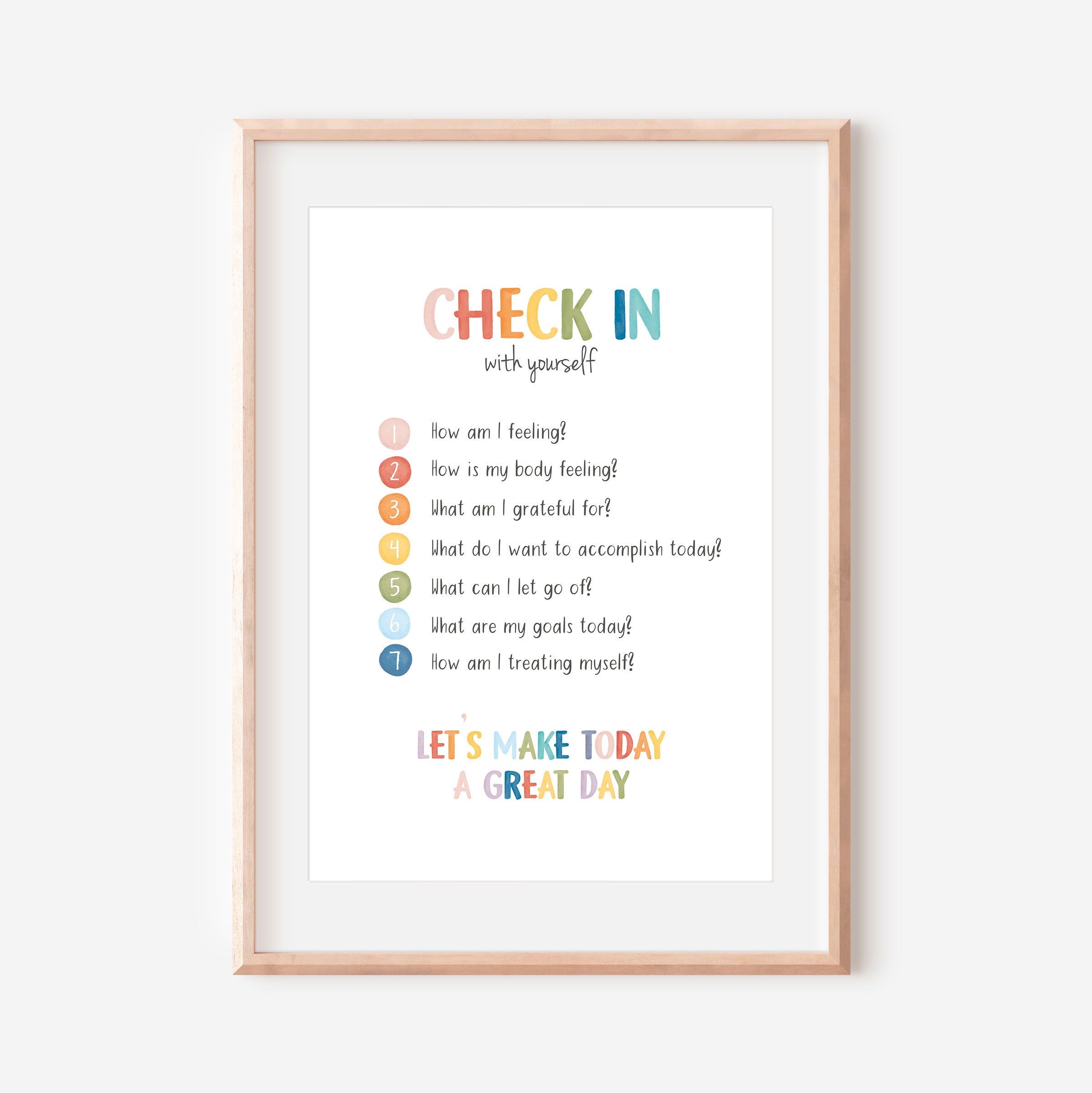 Daily Check-in Poster School Counselor Mindfulness - Etsy