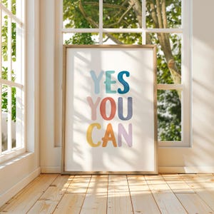 Yes You Can Poster, Motivational Poster for Kids, Classroom Decor ...