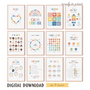 12 Calming Corner Posters, School Counseling, Counselor Office Decor ...
