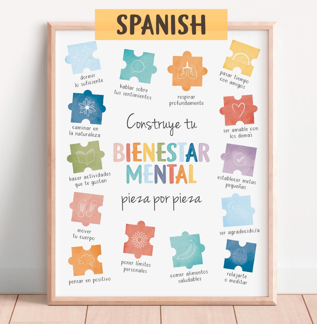 Spanish Mental Health Poster, Spanish Therapy Office Decor, Calming ...