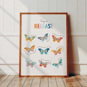 Things to Release, Mental Health Poster, Therapy Office Decor, Coping ...