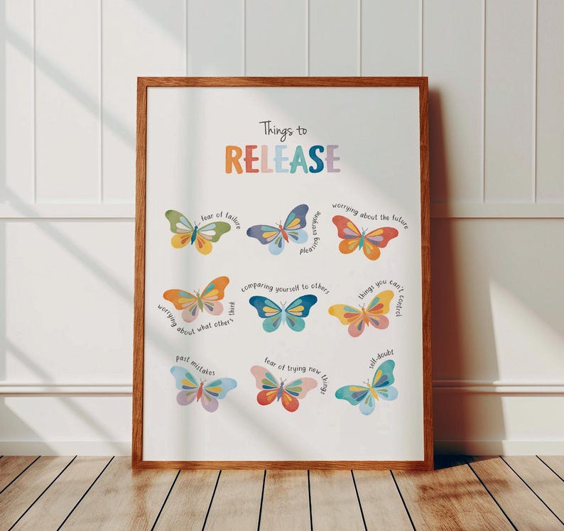 Things to Release, Mental Health Poster, Therapy Office Decor, Coping ...