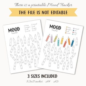 Mood Tracker, Printable Tracker, Feelings Chart, Daily Mood Tracker ...
