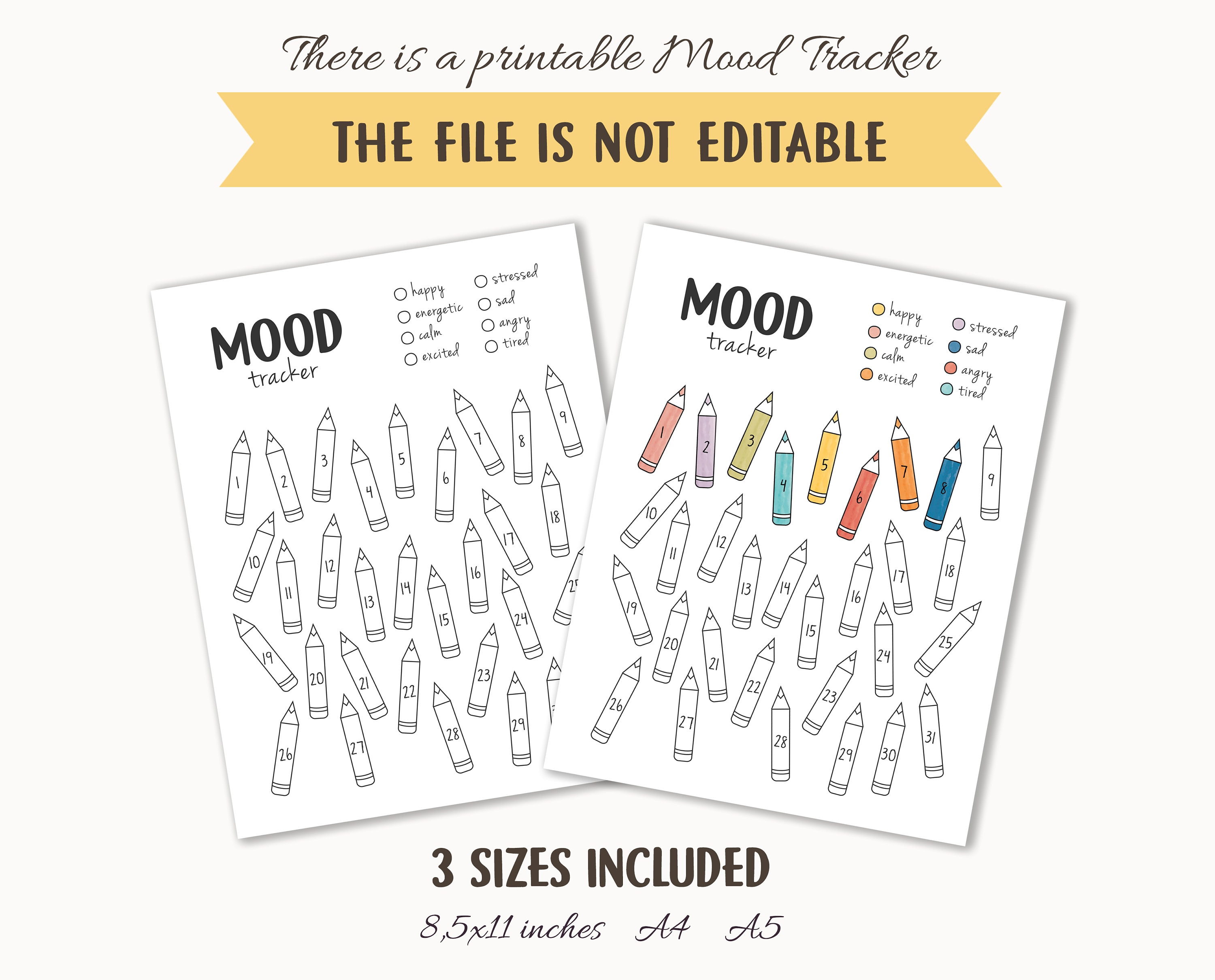 Mood Tracker, Printable Tracker, Feelings Chart, Daily Mood Tracker ...