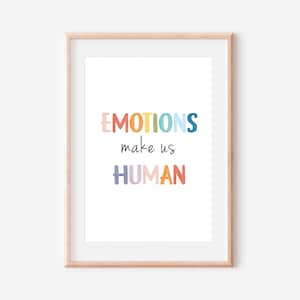 Emotions Make Us Human Poster: Classroom Mental Health Decor (digital ...