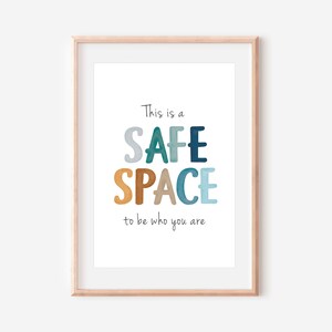 This is A Safe Space to Be Who You Are, Mental Health Poster, Social ...