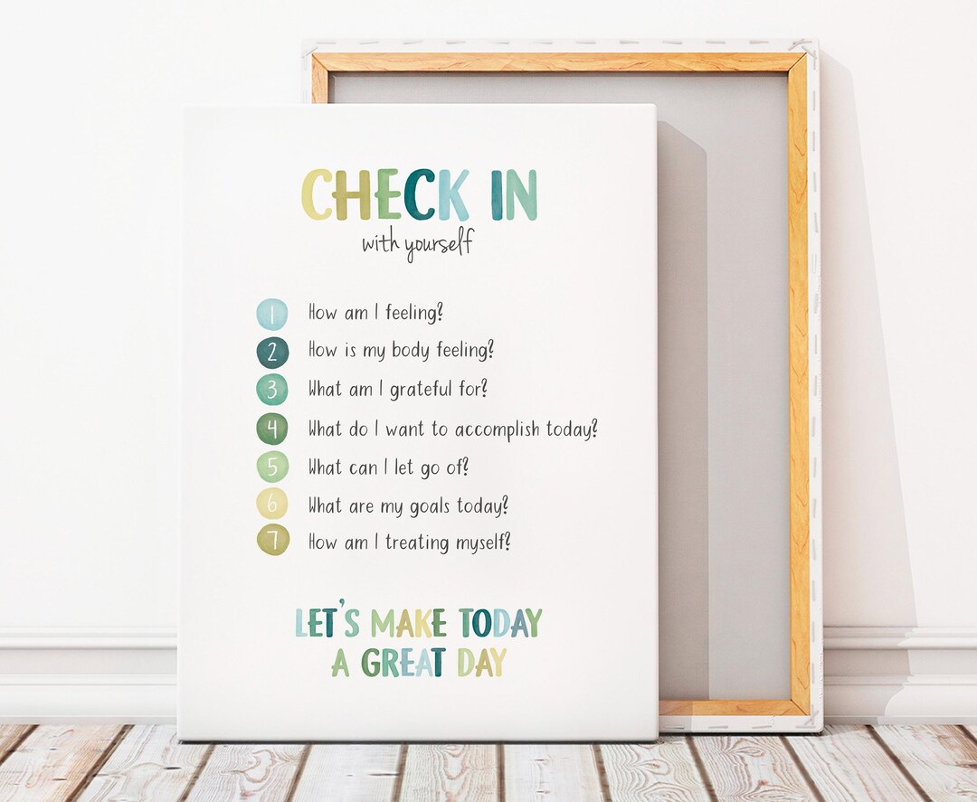 Check-in With Yourself Poster, School Counselor, Mindfulness, Self-care ...