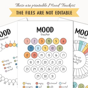 Mood Trackers Bundle, 12 School Counselor Worksheets, Feelings Chart ...