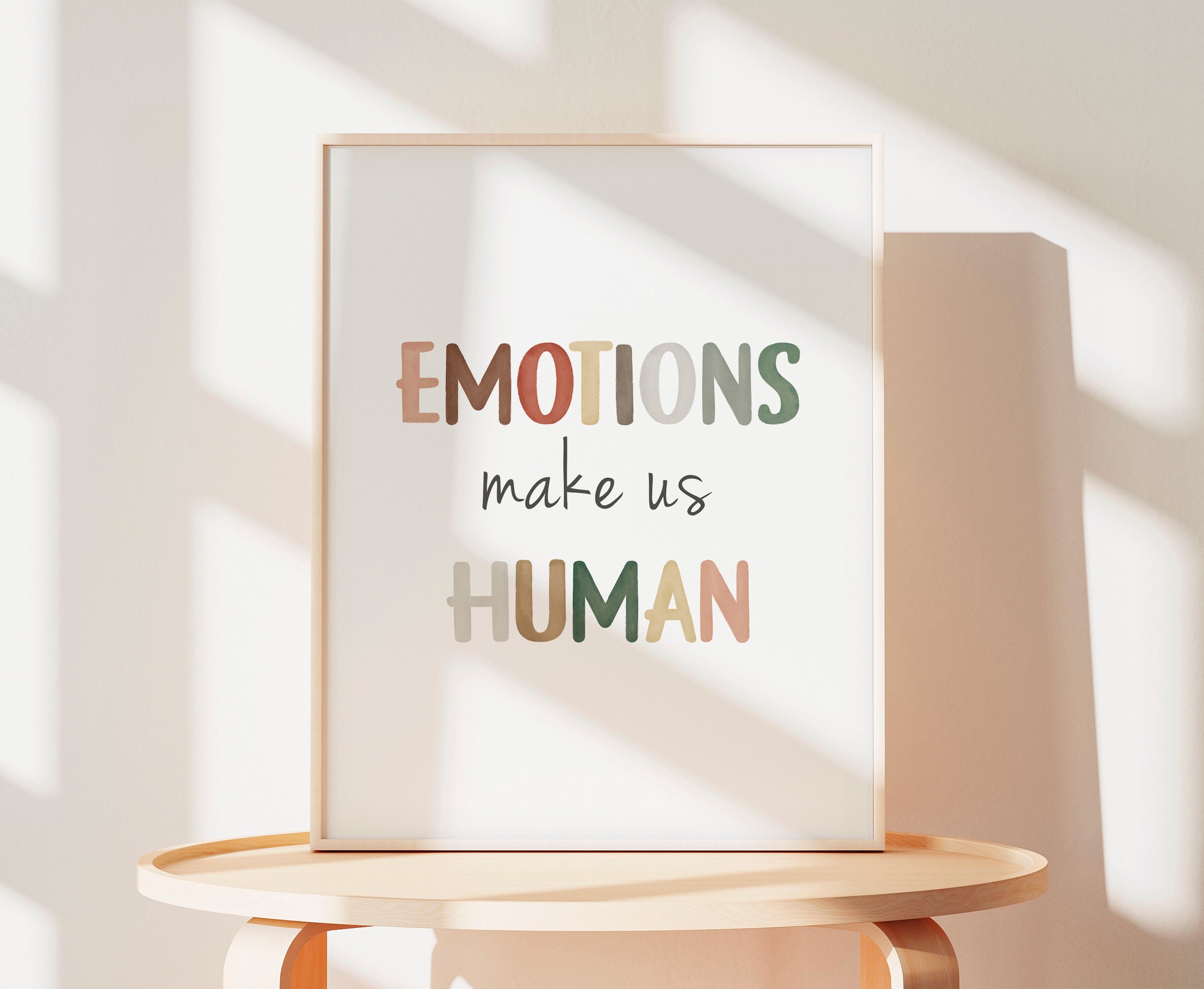 Emotions Make Us Human Wall Art, Mental Health Classroom Poster, SEL ...