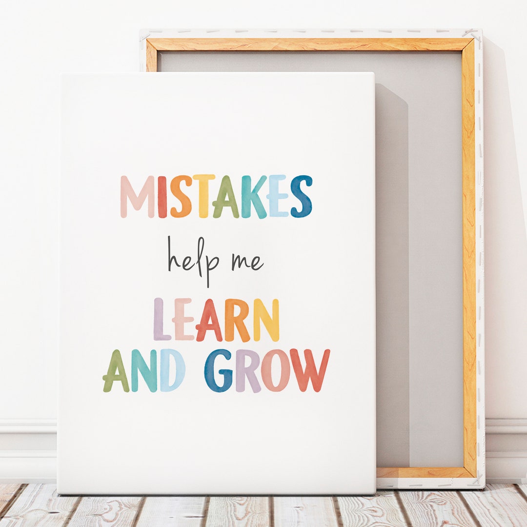 Mistakes Help Me Learn Poster, Growth Mindset, Affirmations, Classroom ...