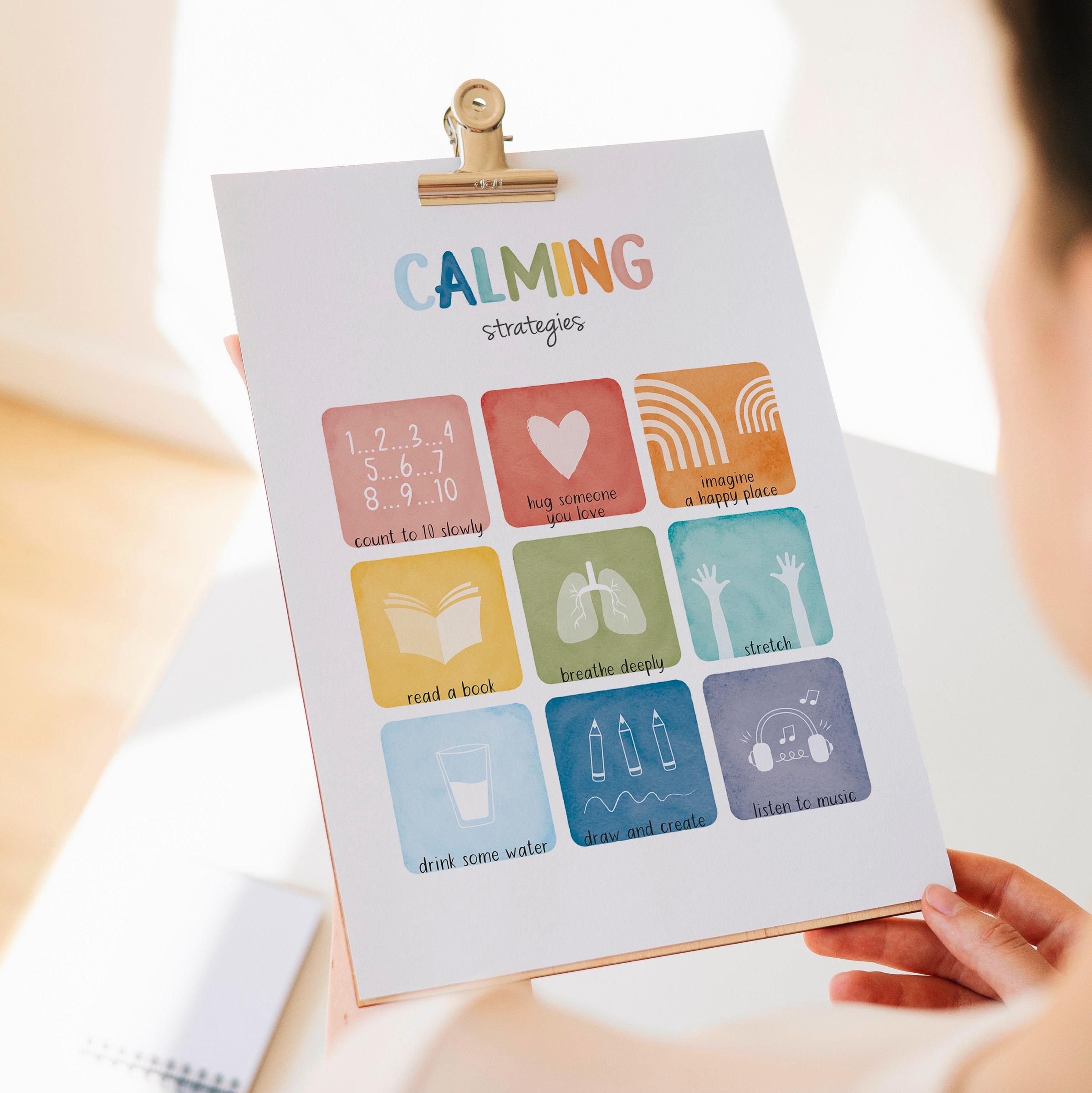 Therapy Poster, Calming Strategies Print, Therapy Office Decor, Calming ...