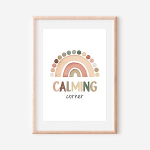 Calming Corner Poster, Classroom Decor Printable, Mental Health Poster ...