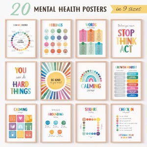 Therapy Office Decor Bundle, Feelings Wheel, Calming Corner ...