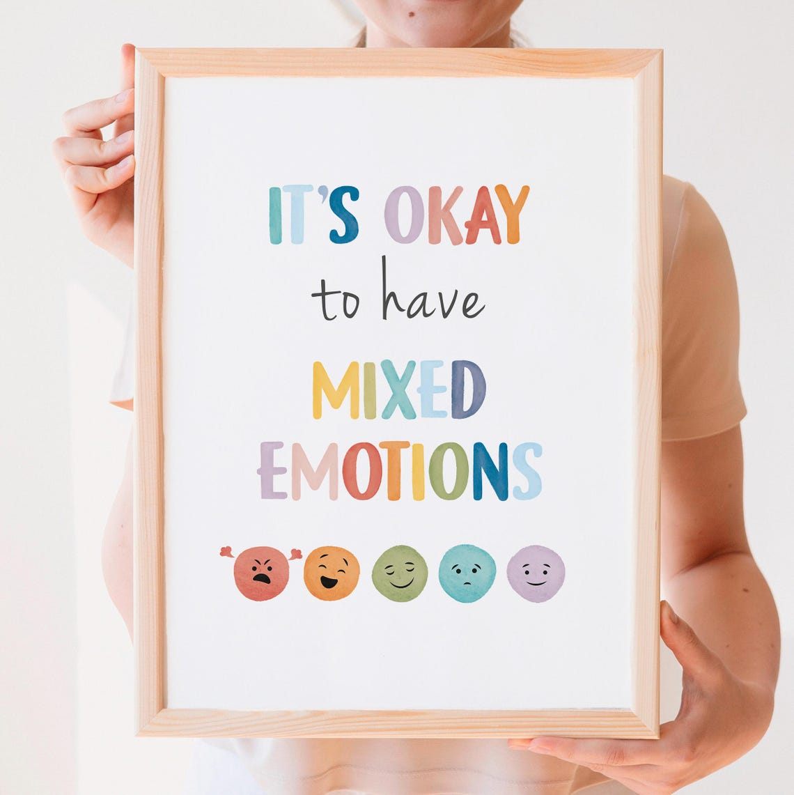 Mixed Emotions Poster: Therapy Office Decor, Growth Mindset (digital ...