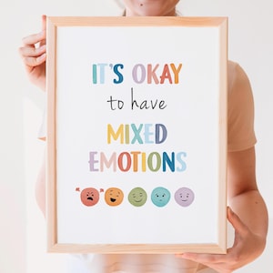 Mental Health Poster, Therapy Office Decor, It's Ok to Have Mixed ...
