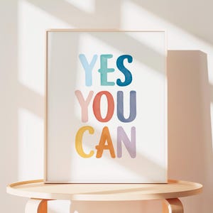 Yes You Can Poster, Motivational Poster for Kids, Classroom Decor ...