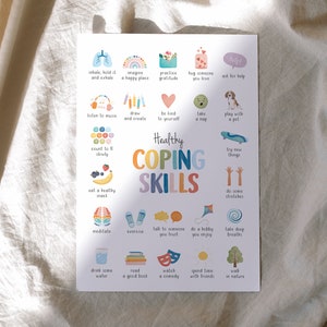 Coping Skills Poster, Therapy Office Decor, School Counselor, Anxiety ...