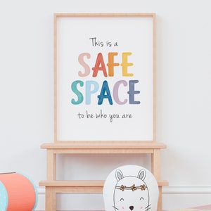 Calming Corner Poster, Safe Space Printable Poster, Mental Health ...