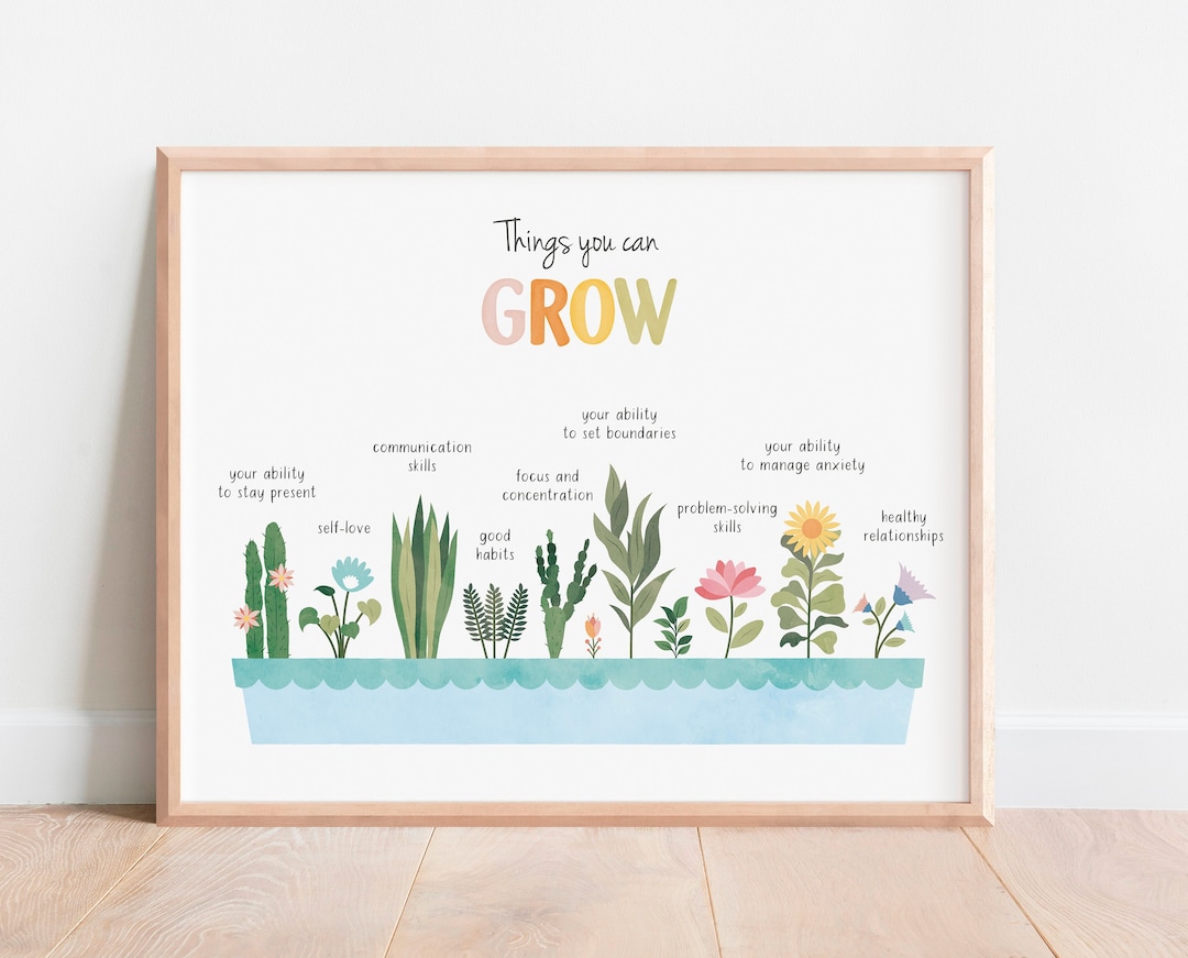 Self-growth, Mindfulness, Therapy Office Decor, Mental Health, Growth ...