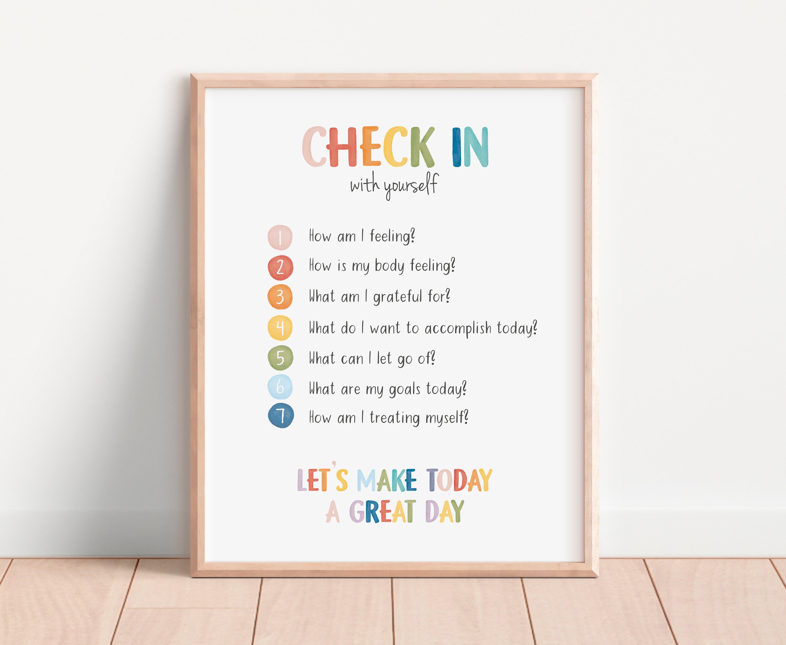 Daily Check-in Poster School Counselor Mindfulness - Etsy