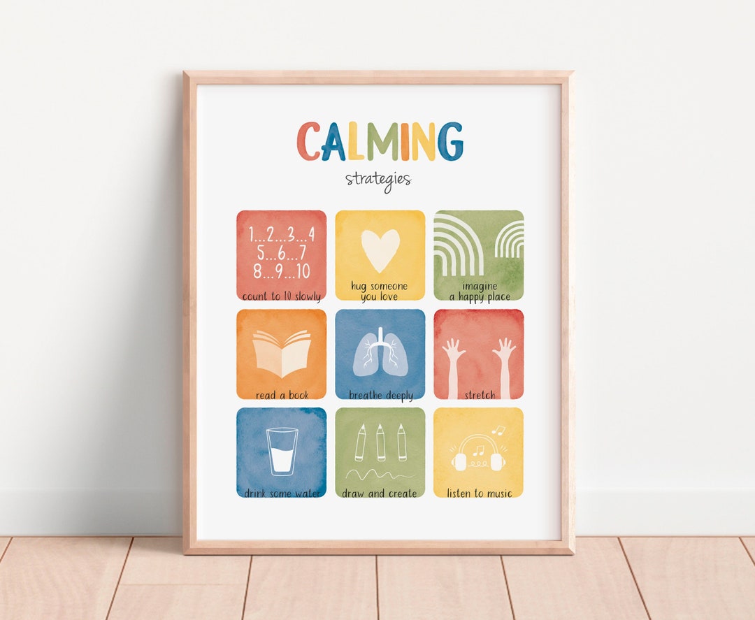 Calming Strategies Poster: Therapy Office Decor (digital Download) - Etsy