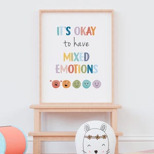 Mental Health Poster, Therapy Office Decor, It's Ok to Have Mixed ...