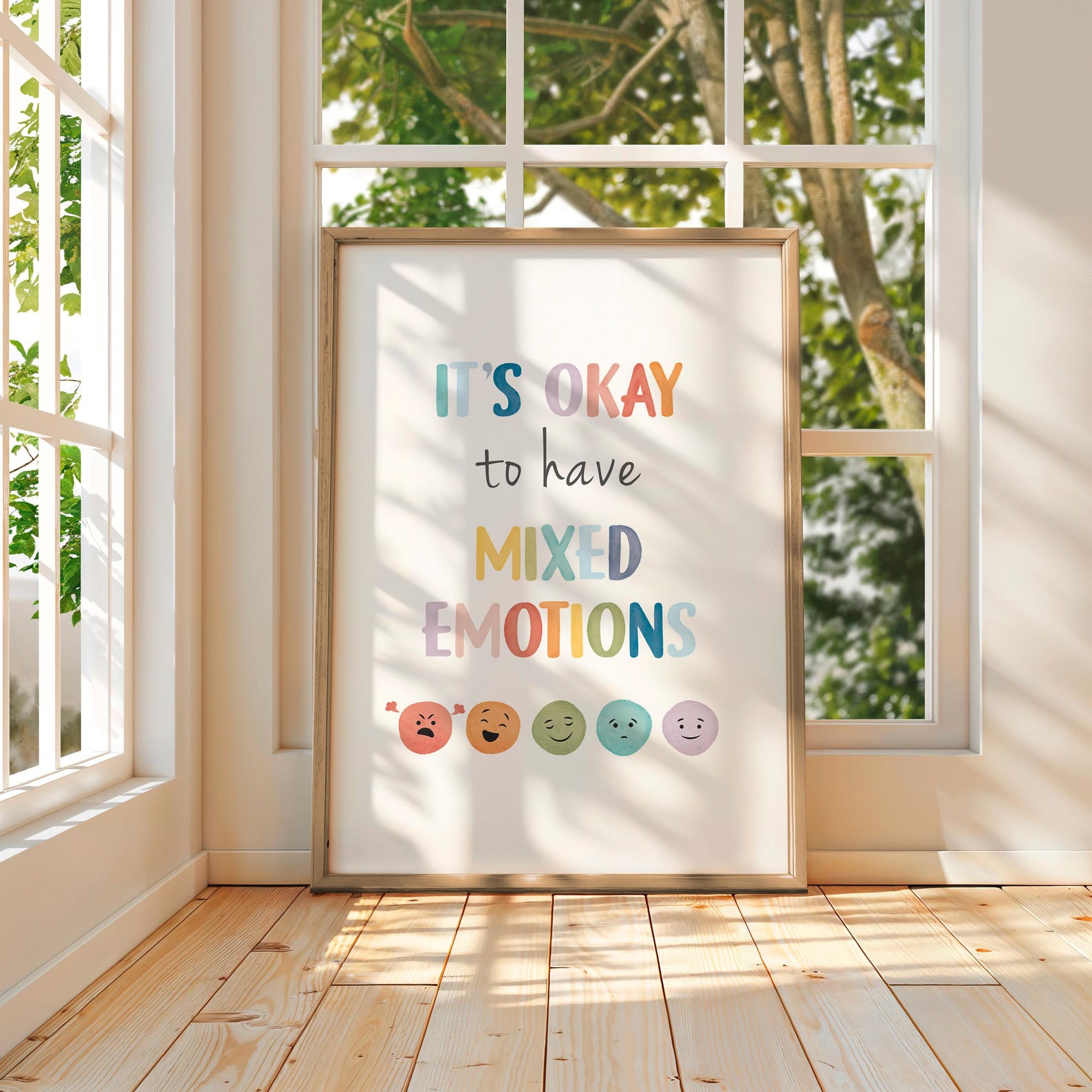 Mixed Emotions Poster: Therapy Office Decor, Growth Mindset (digital ...