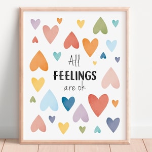 All Feelings Are Ok Poster, Feelings Chart, Mental Health, School ...