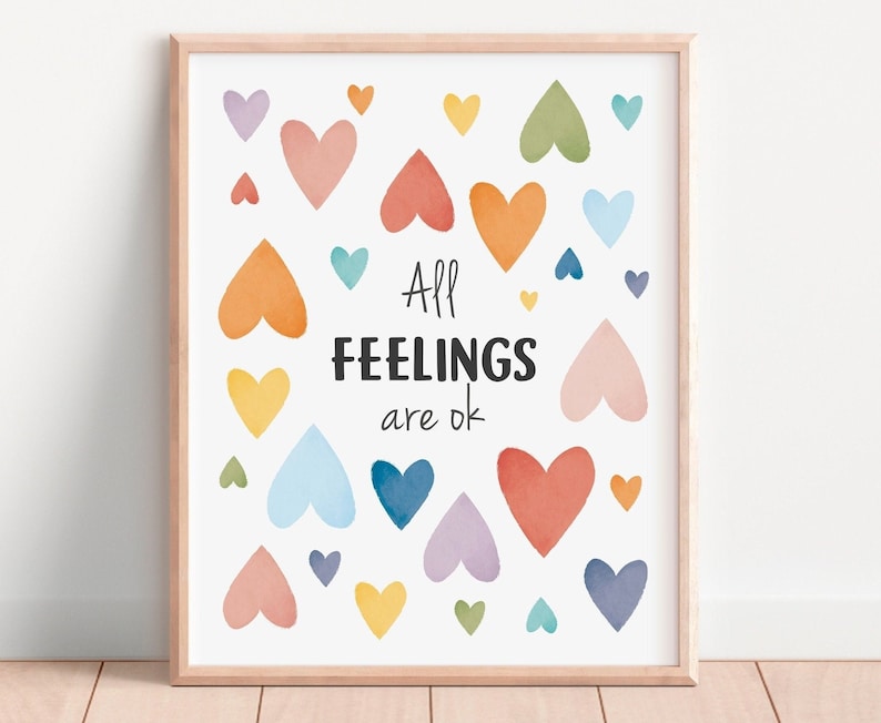 All Feelings Are Ok Poster, Feelings Chart, Mental Health, School ...