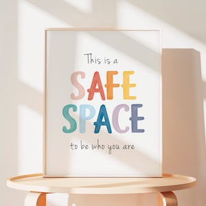 Calming Corner Poster, Safe Space Printable Poster, Mental Health ...