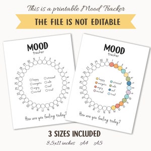 Mood Tracker, School Counselor Worksheet, Feelings Chart, Mental Health ...
