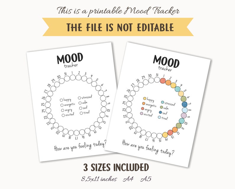Mood Tracker, School Counselor Worksheet, Feelings Chart, Mental Health ...