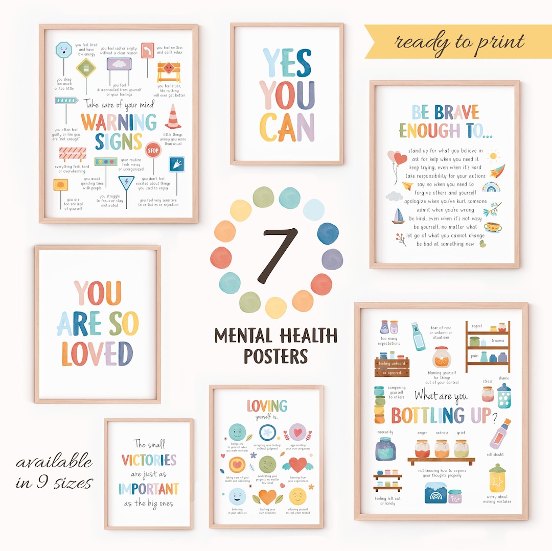 Mental Health Bundle, Therapy Office Decor, School Counselor, Growth ...