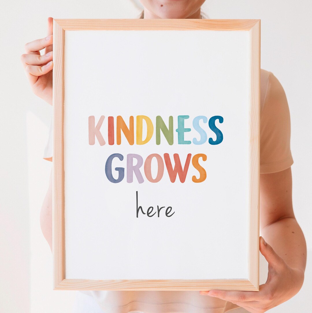 Kindness Grows Here, Therapy Office Decor, Daily Affirmation, Growth ...