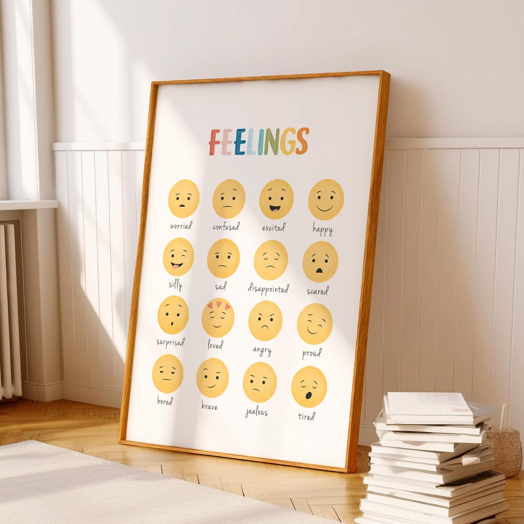 Feelings Chart, Social Emotional Learning Poster, Counseling Office ...