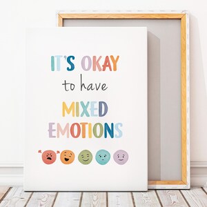 Mental Health Poster, Therapy Office Decor, It's Ok to Have Mixed ...