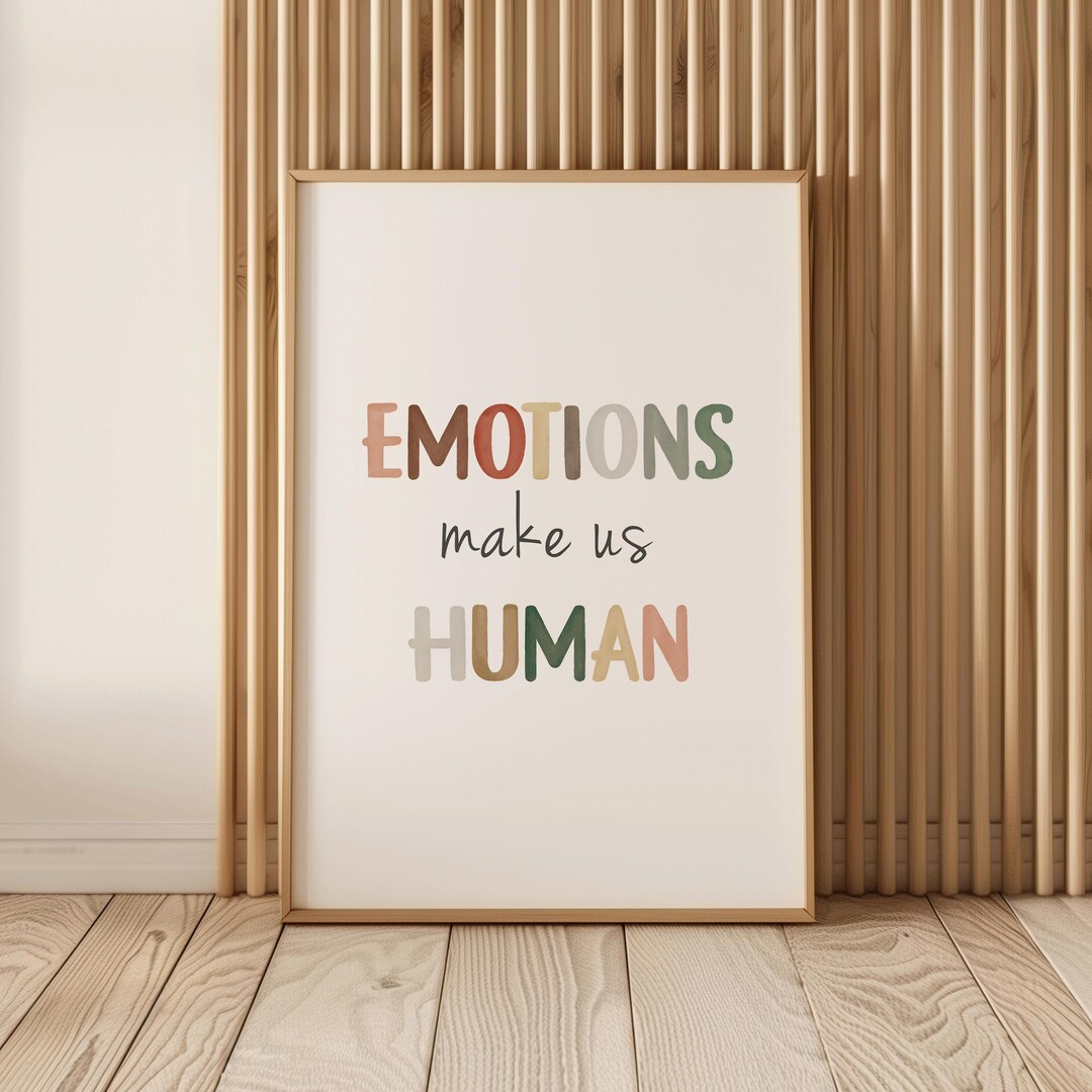 Emotions Make Us Human Wall Art, Mental Health Classroom Poster, SEL ...