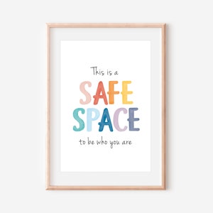 Calming Corner Poster, Safe Space Printable Poster, Mental Health ...