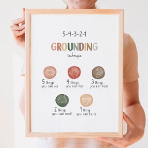 Coping Skills Poster, Grounding Technique, Therapy Office Decor, Self ...