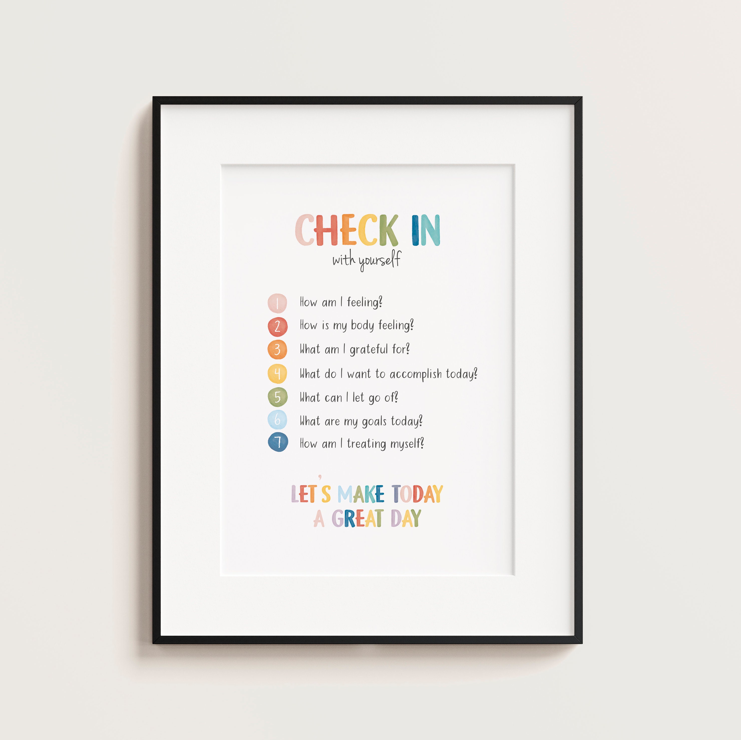 Daily Check-in Poster School Counselor Mindfulness - Etsy