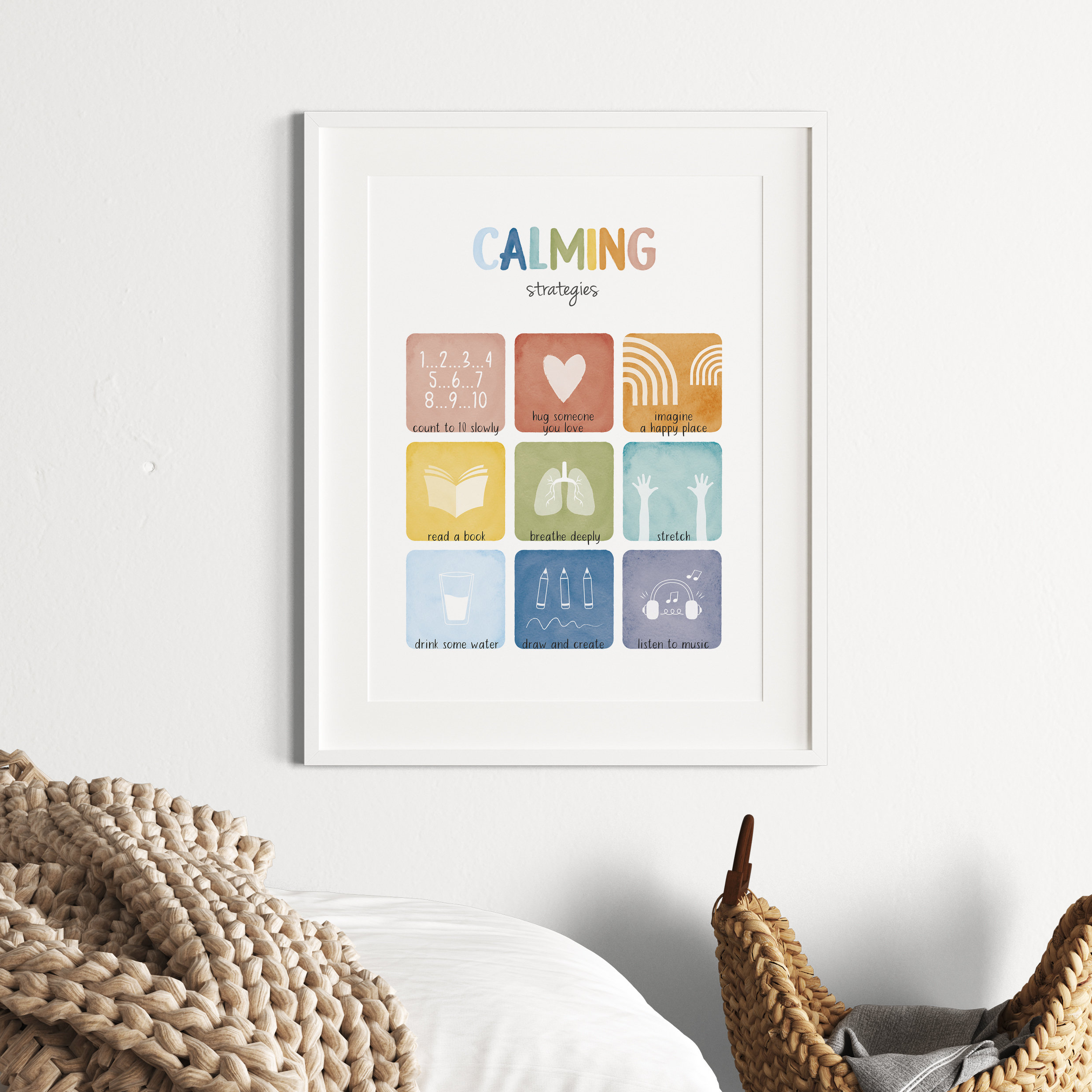 Therapy Poster, Calming Strategies Print, Therapy Office Decor, Calming ...