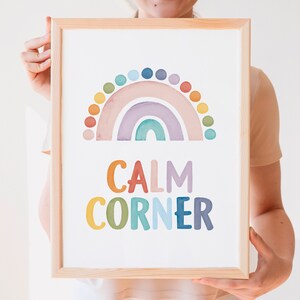 Rainbow Calming Corner Sign: Classroom Decor Printable (digital ...