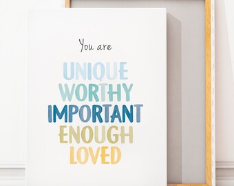 Rainbow Classroom Poster, Growth Mindset, Kids Positive Affirmation ...